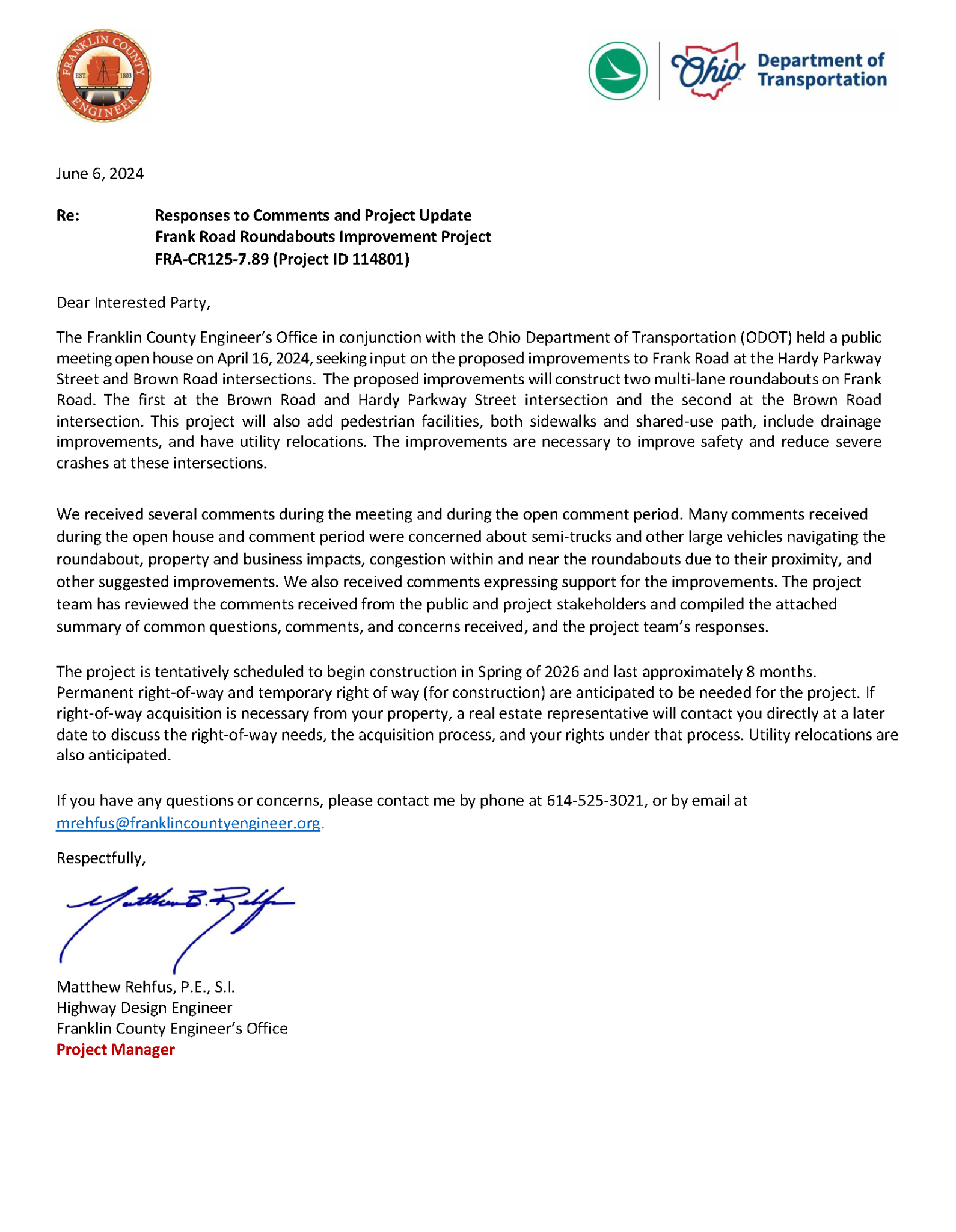 Public Meetings – Franklin County Engineer's Office